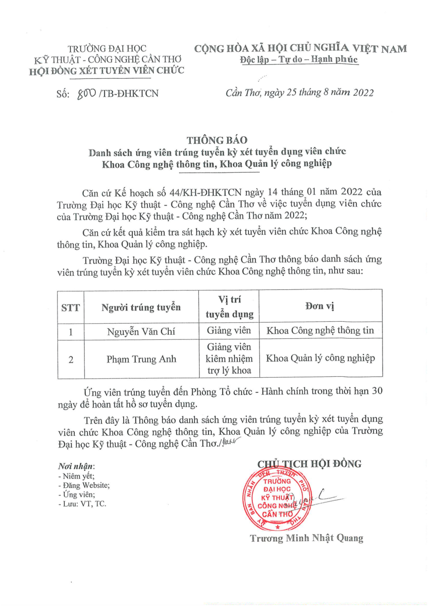 Trường Đại học Kỹ thuật - Công nghệ Cần Thơ